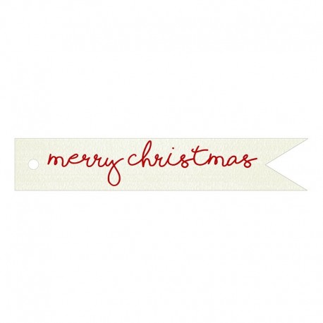 20 Tarjetas Banderola Merry Christmas 11x2 cm - FiestasMix