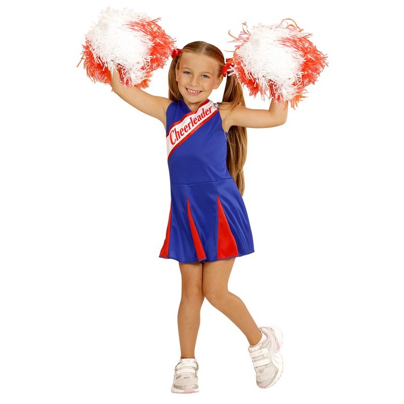 Disfraz de Cheerleader Azul y Rojo Infantil - FiestasMix