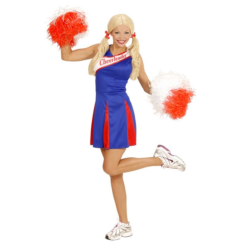 Disfraz de Cheerleader Azul y Rojo Mujer - FiestasMix