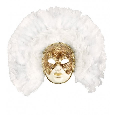 Máscara Fidelio con Plumas Lujo - FiestasMix