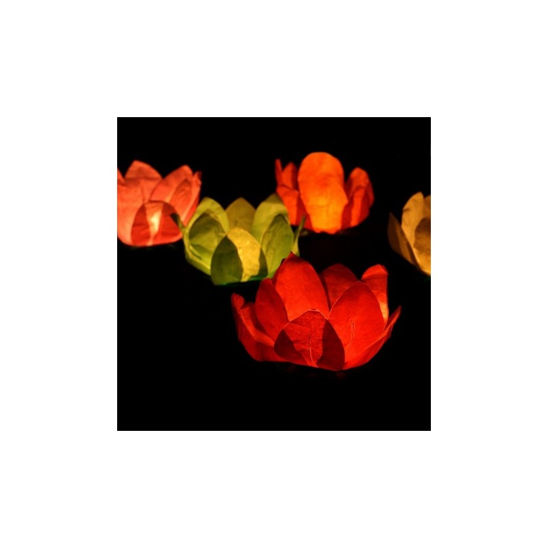6 Velas Flotantes forma Flor 29 cm - FiestasMix