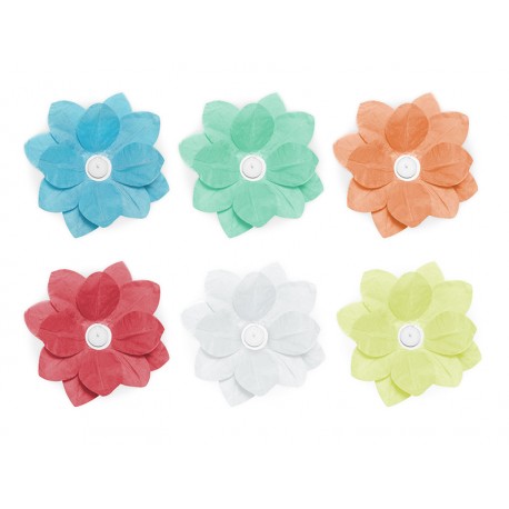 6 Velas Flotantes forma Flor 29 cm - FiestasMix