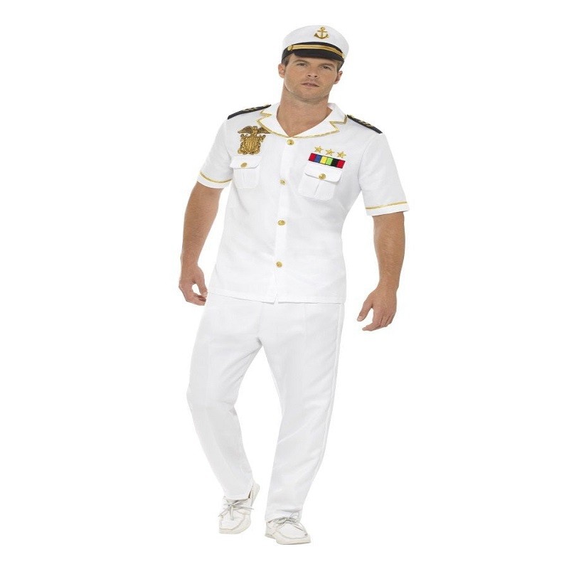 Disfraz de Capitán Barco Blanco - FiestasMix