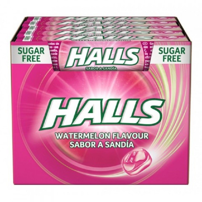 20 Caramelos Halls Watermelon Sin Azúcar - FiestasMix
