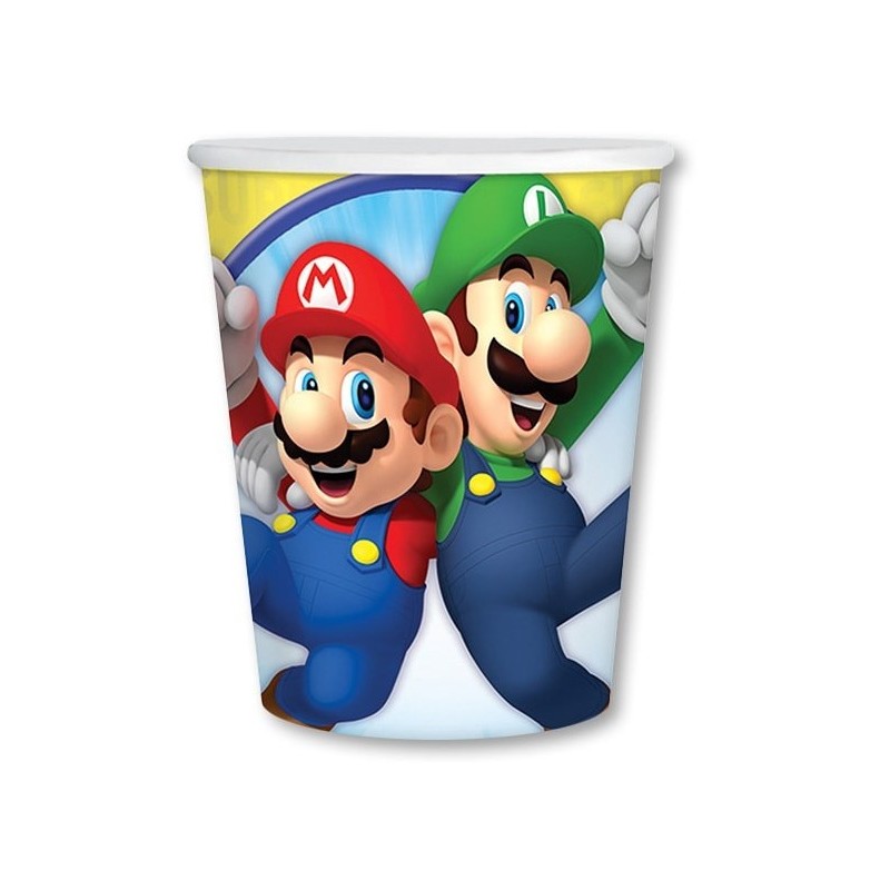 Vasos Mario Bros para Cumpleaños y Fiestas
