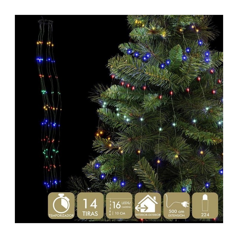 Cortina 224 Luces Led Multicolor - FiestasMix