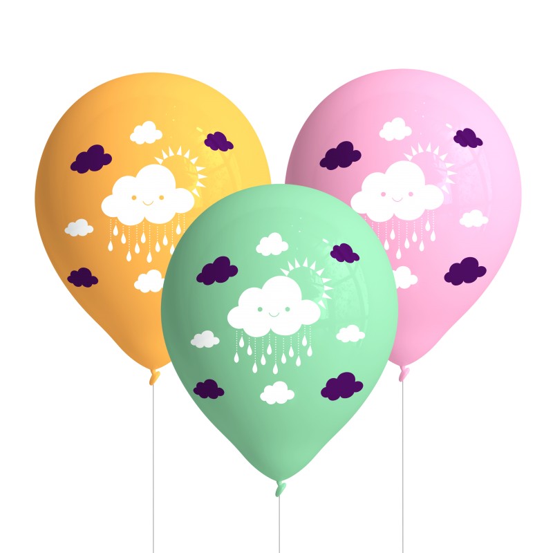 8 Globos Nubes - FiestasMix
