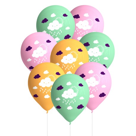 8 Globos Nubes - FiestasMix