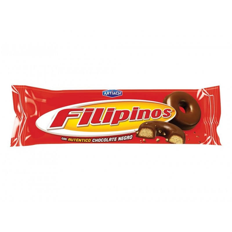 Filipinos Chocolate Negro Filipinos 12 Paquetes de 128 gr - FiestasMix